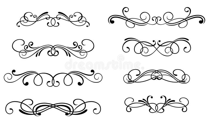 Monograms and Swirl Elements Stock Vector - Illustration of baroque ...