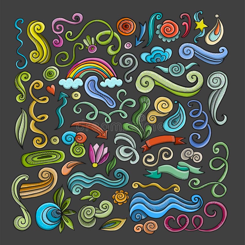 Swirl Elements for Your Design Stock Vector - Illustration of drawing ...