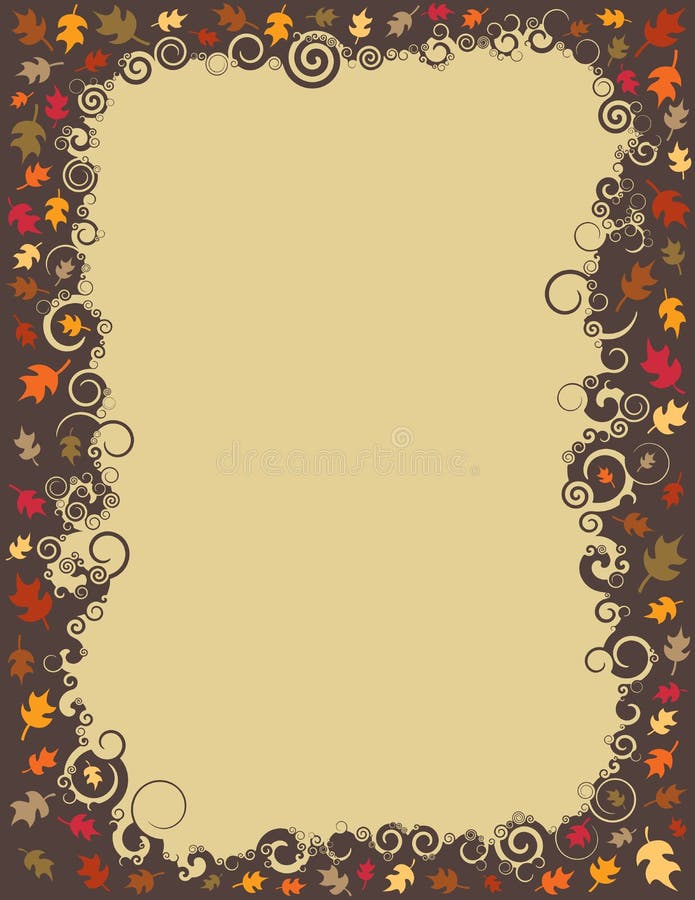Swirl Fall Leaf Border stock vector. Illustration of holiday - 39113873