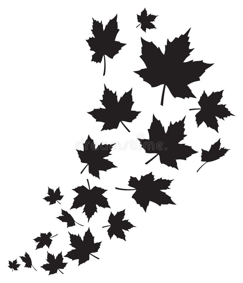 Swirl of Falling Maple Leaves Vector Illustration Stock Illustration ...