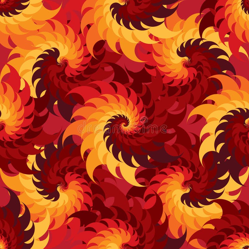Swirl Fire Orange Curve Seamless Pattern Stock Vector - Illustration of ...