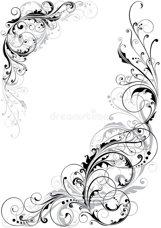 Swirl floral design stock vector. Illustration of grey - 54892253