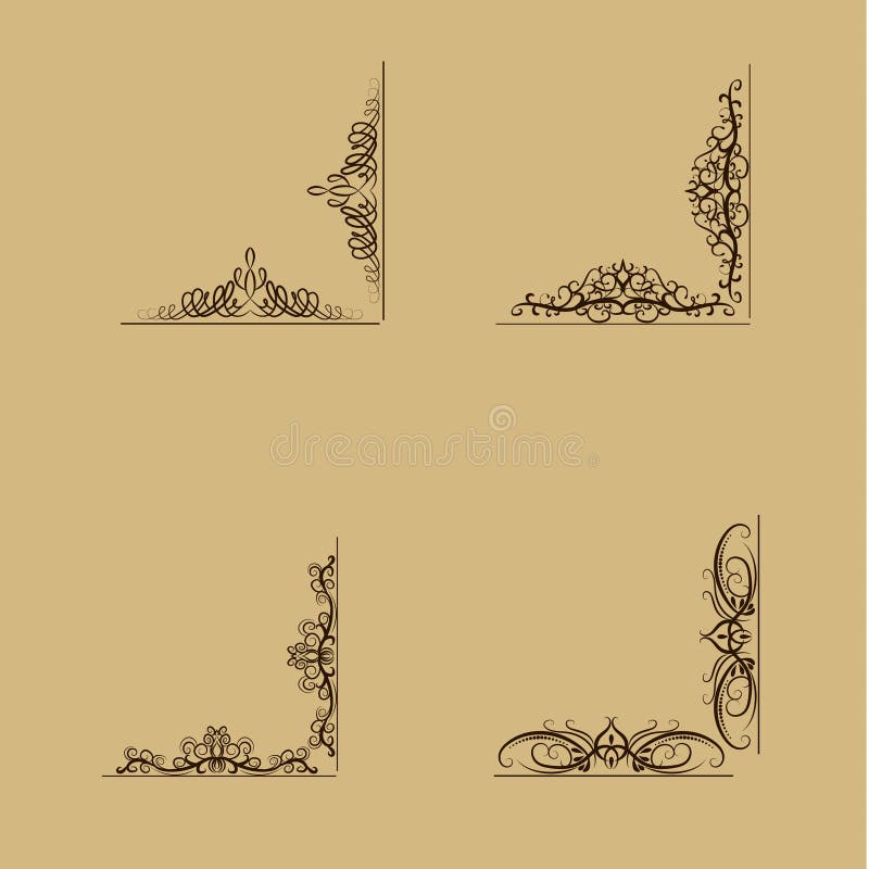 Swirl floral design set stock vector. Illustration of detailed - 137424274