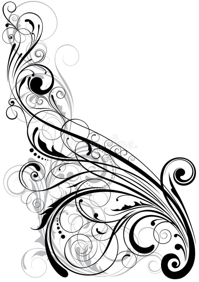 Swirl floral element stock vector. Illustration of frame - 54891742