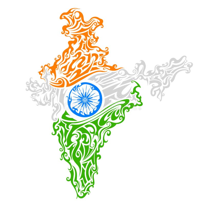 India Tricolor Map Stock Illustrations – 681 India Tricolor Map Stock ...
