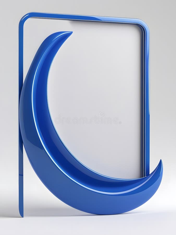 Blue Curve Frame Template – Elegant Design for Customization Stock ...