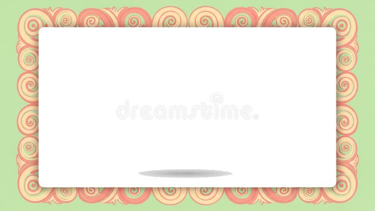 Swirl Frame Green and Pink Rectangular for Mockup Stock Illustration ...