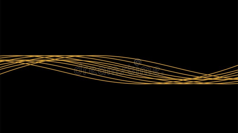 Swirl Gold Line Pattern on Black Background Stock Vector Stock Vector ...