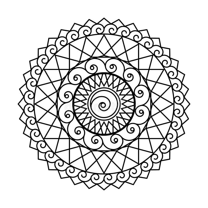 Swirl Infinity Circle Vector Mandala Coloring Book Stock Vector ...
