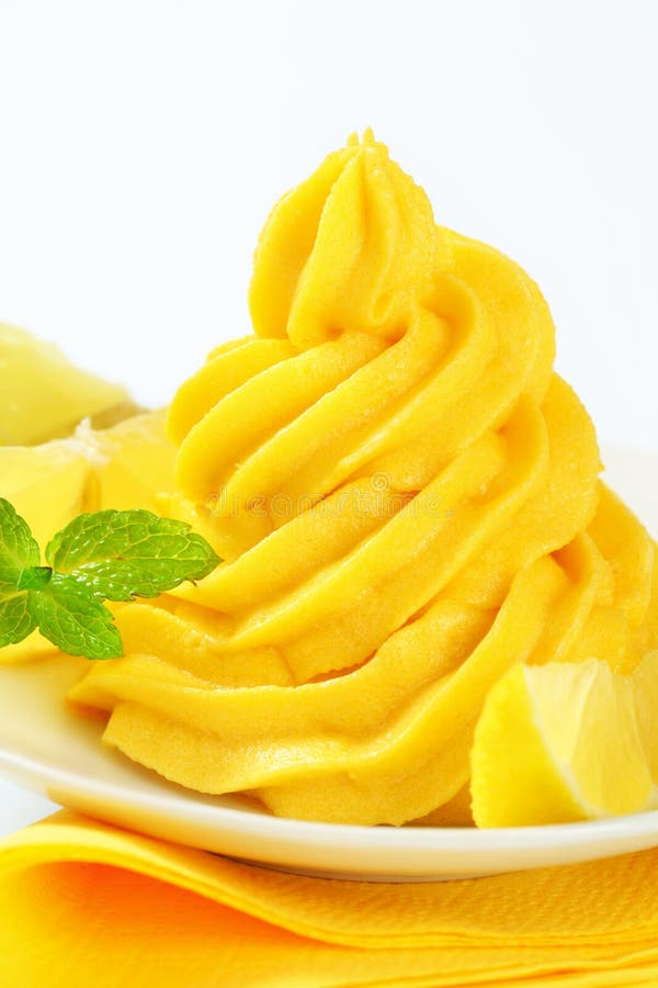 Yellow ice cream cones stock photo. Image of wafer, lemon - 30060178