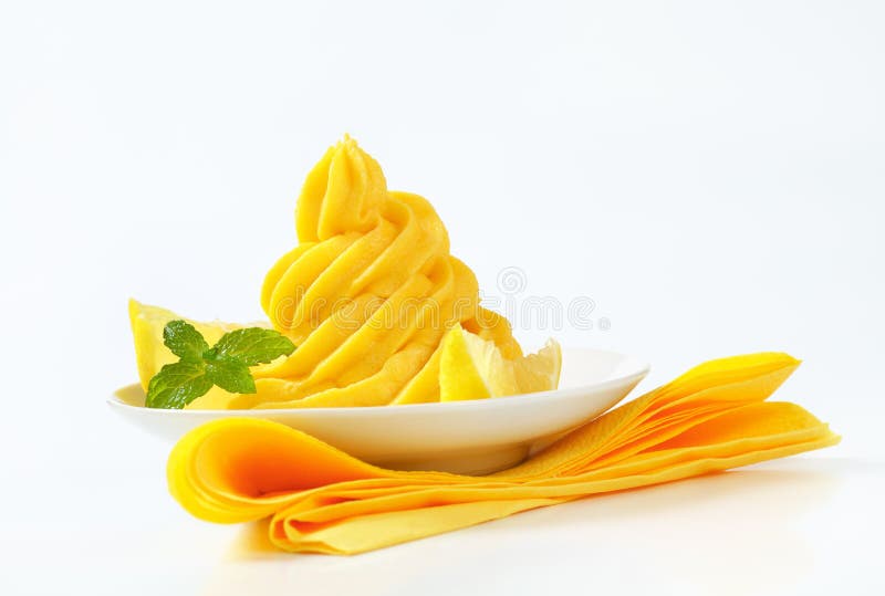 Yellow ice cream cones stock photo. Image of wafer, lemon - 30060178