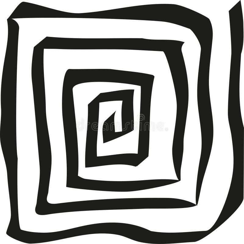 Swirl Maze Icon. Abstract Black Spiral. Vector Illusion Shape. Bold ...