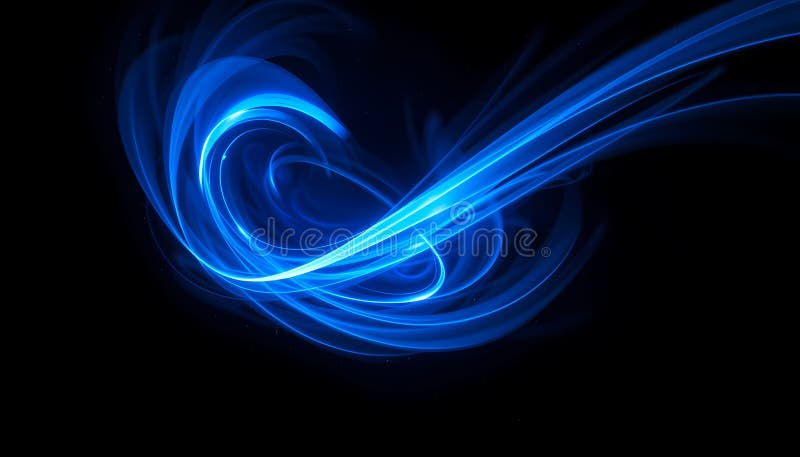 Swirl of Neon Blue Light Creating Energy Vortex Background Stock Image ...