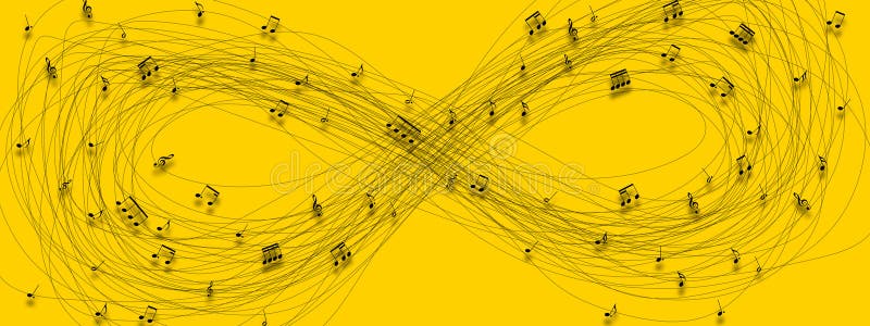 Swirl of Notes in Infinity Way Stock Illustration - Illustration of ...