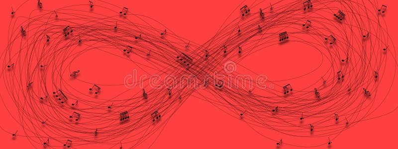 Swirl of Notes in Infinity Way Stock Illustration - Illustration of ...