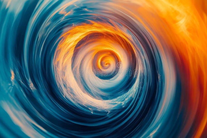 Swirl of Orange and Blue Colors in Fluid Motion. Stock Photo - Image of ...