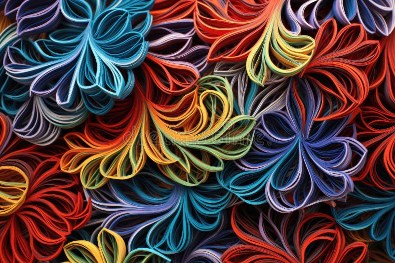 A Swirl Pattern Created with Vibrant Paper Clips Stock Photo - Image of ...