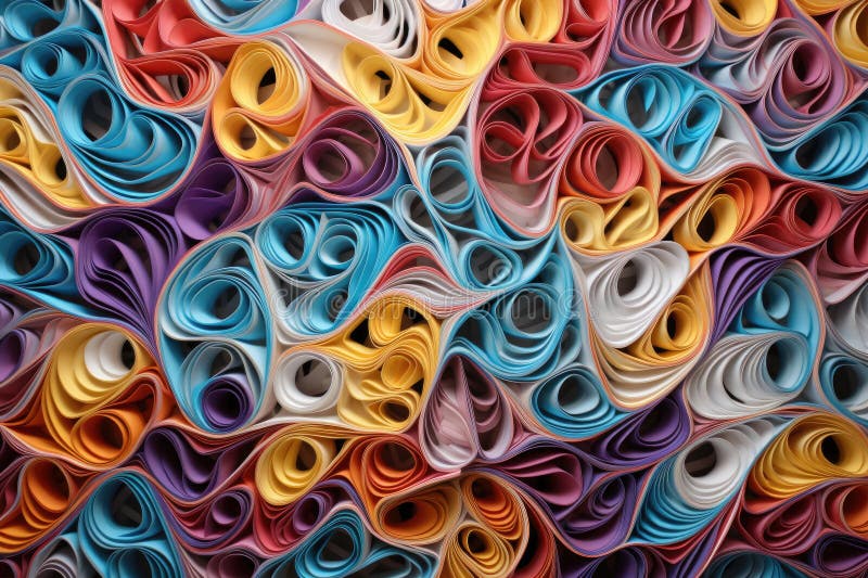 A Swirl Pattern Created with Vibrant Paper Clips Stock Photo - Image of ...
