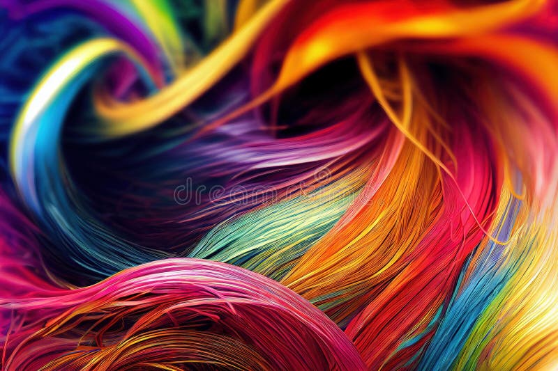 Swirl Pattern of Dynamic Colors Line in 3d Render of Design Background ...