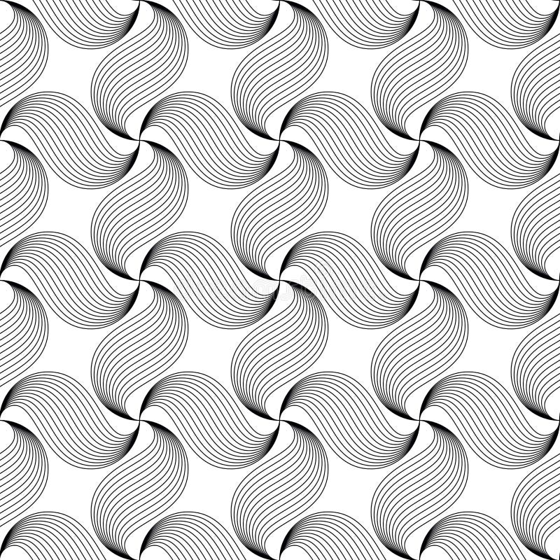 Seamless Swirl Shapes Black and White Pattern Stock Vector ...