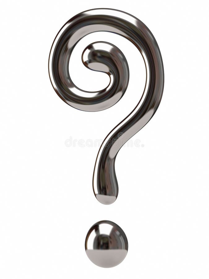 Swirl Silver Question Mark Sign Stock Illustration - Illustration of ...