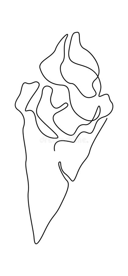 Swirl of Soft-serve Ice Cream in Cone Stock Vector - Illustration of ...