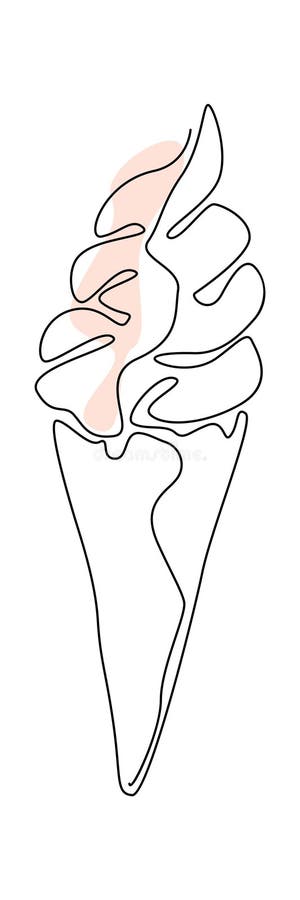 Swirl of Soft-serve Ice Cream in Cone Stock Vector - Illustration of ...