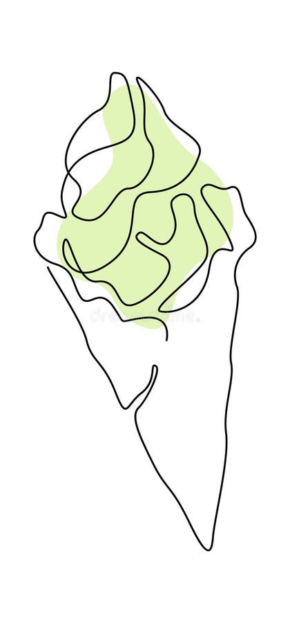 Swirl of Soft-serve Ice Cream in Cone Stock Vector - Illustration of ...