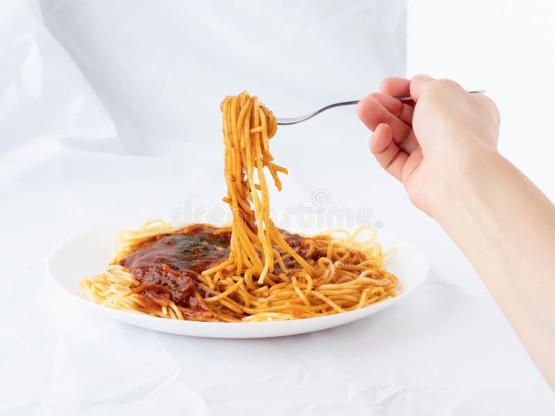 Spaghetti swirl on a fork stock image. Image of delicious - 39362657
