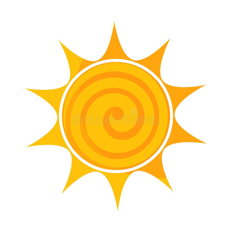 Swirl Sun. Vector Illustration Stock Vector - Illustration of bright ...