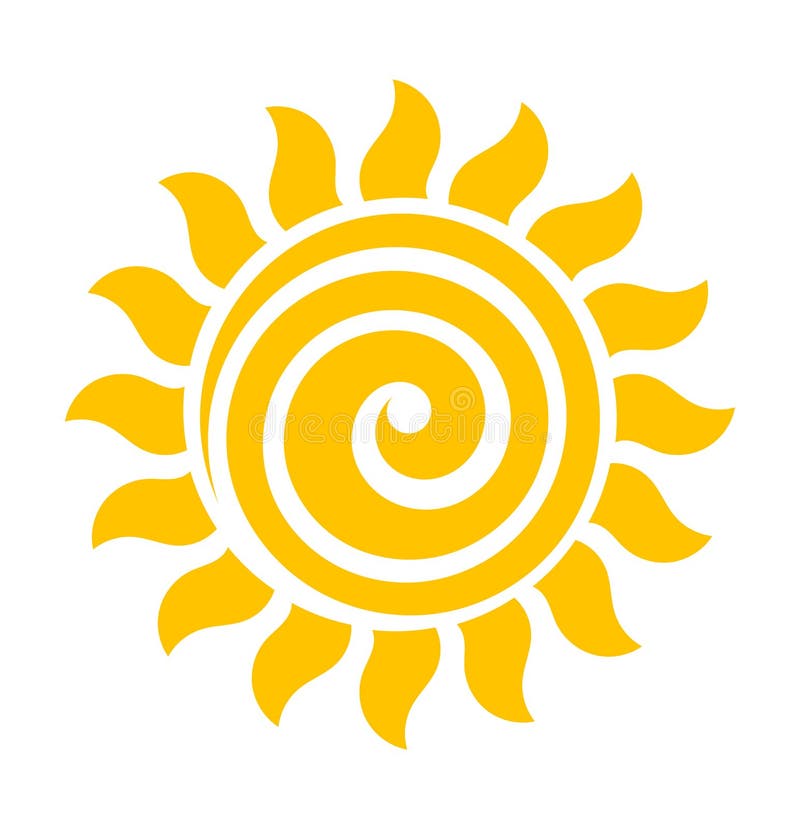 Swirl sun icon vector stock vector. Illustration of summer - 103884009