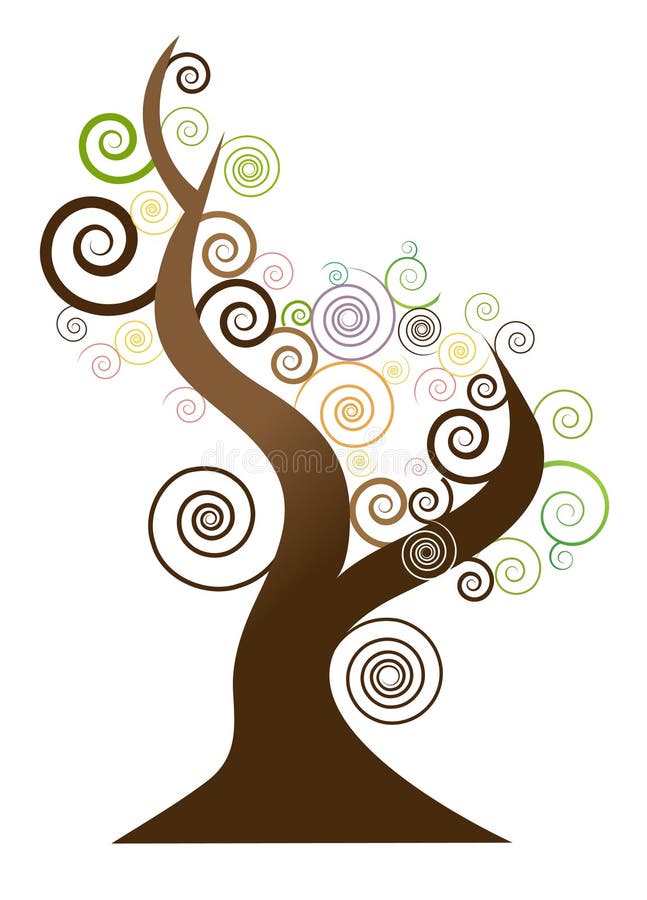 Swirl tree stock vector. Illustration of floral, shape - 8230436