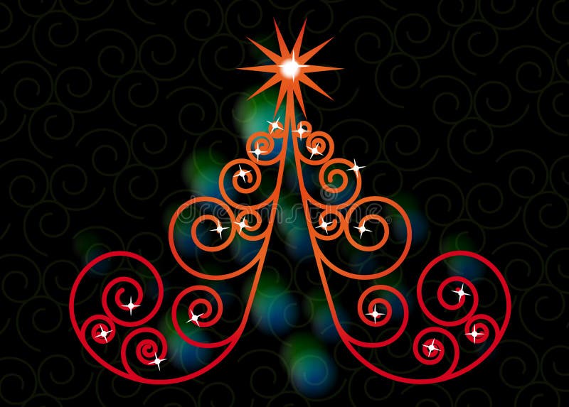 Swirl tree christmas stock vector. Illustration of decoration - 21659283