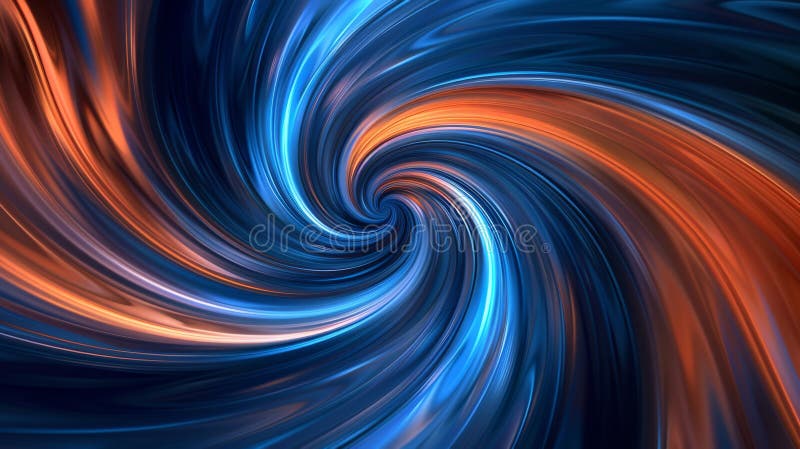 The Abstract Vortex Has a Mix of Blue and Orange Tones, Creating a ...