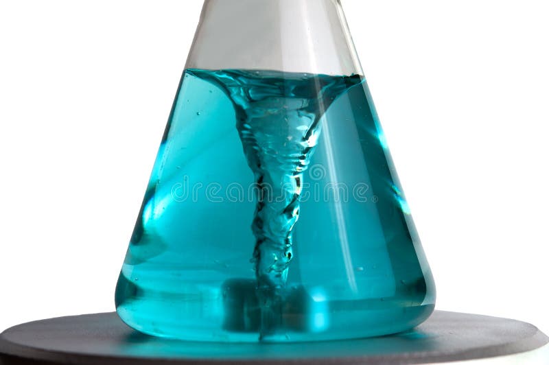 Swirl Vortex of Copper Nitrate Solution in Chemical Flask Isolated on ...