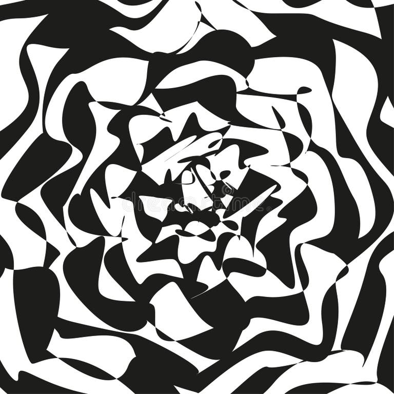 Swirl Vortex Vector. Abstract Black Pattern. Rotating Spiral Shape ...