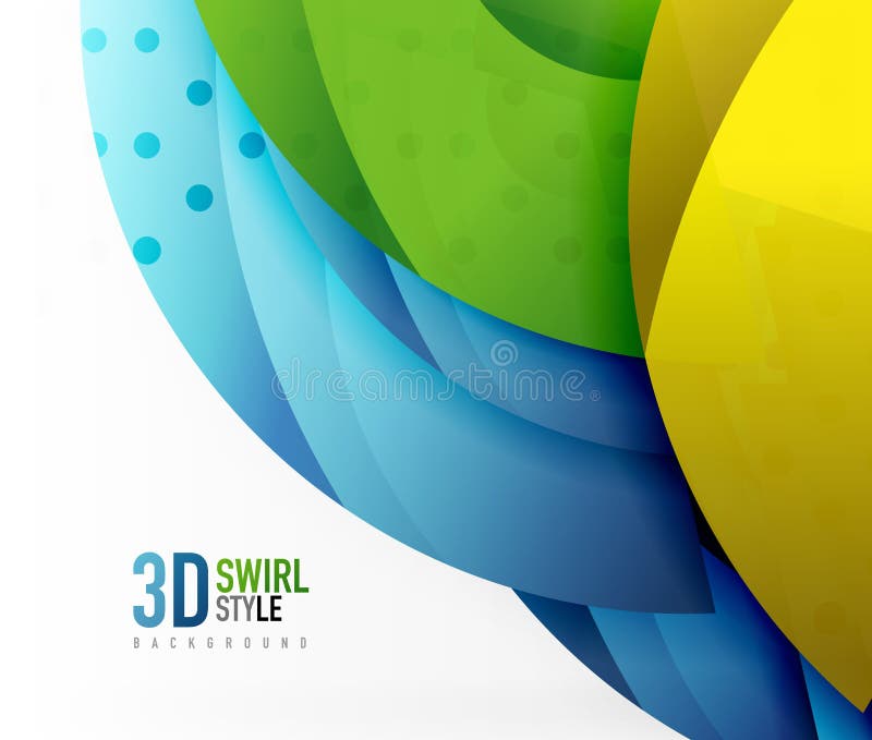 Swirl and Wave 3d Effect Objects, Abstract Template Vector Design Stock ...