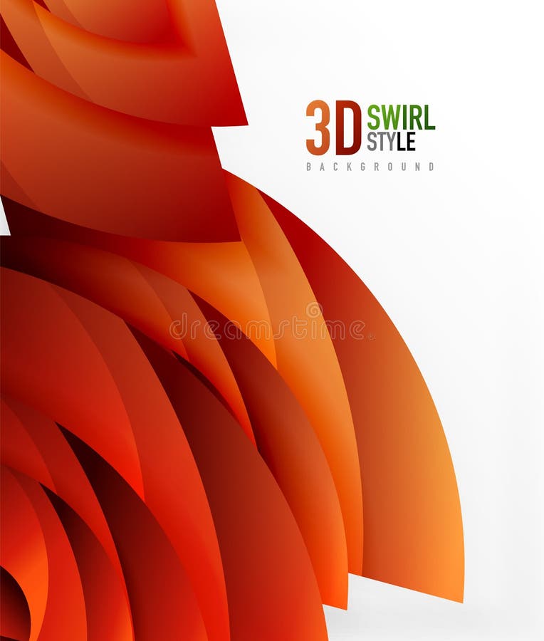 Swirl and Wave 3d Effect Objects, Abstract Template Vector Design Stock ...
