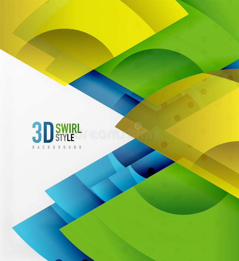 Swirl and Wave 3d Effect Objects, Abstract Template Vector Design Stock ...