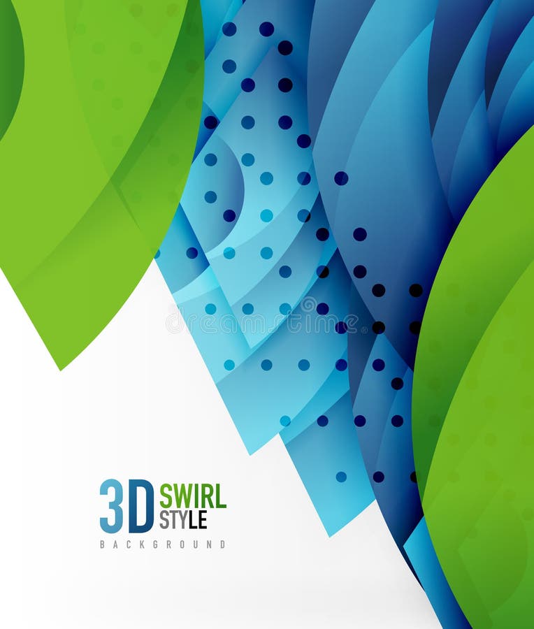 Swirl and Wave 3d Effect Objects, Abstract Template Vector Design Stock ...