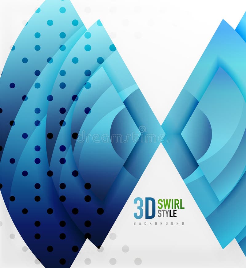 Swirl and Wave 3d Effect Objects, Abstract Template Vector Design Stock ...