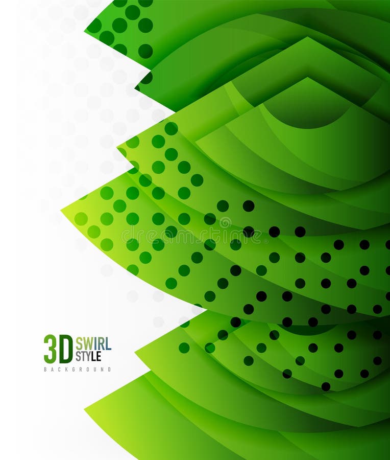 Swirl And Wave 3d Effect Objects, Abstract Template Vector Design Stock ...