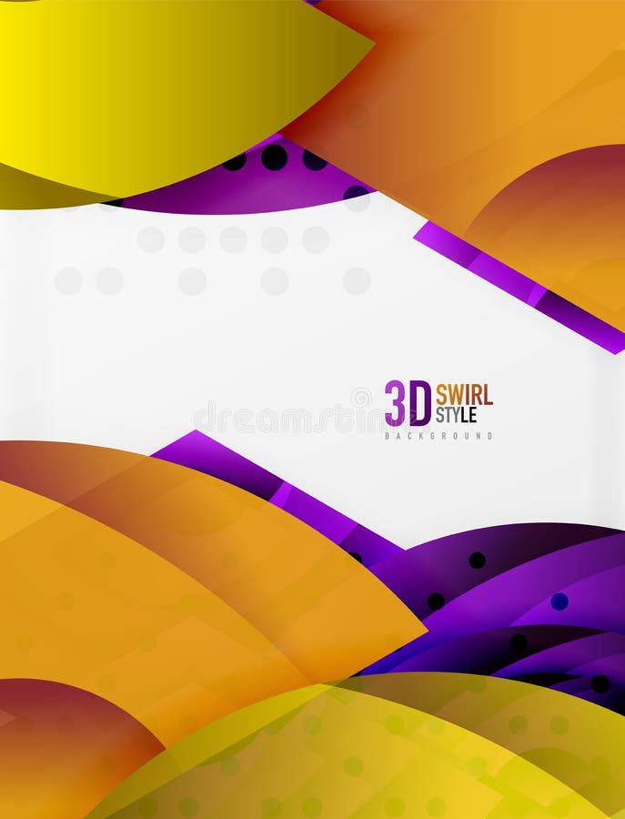 Swirl and Wave 3d Effect Objects, Abstract Template Vector Design Stock ...