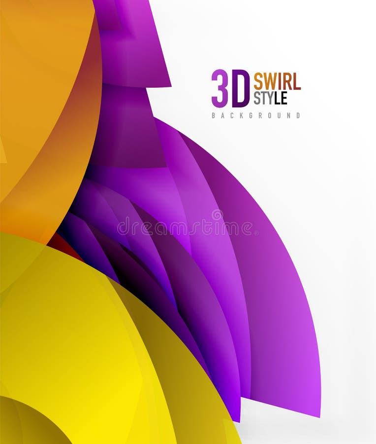 Swirl and Wave 3d Effect Objects, Abstract Template Vector Design Stock ...