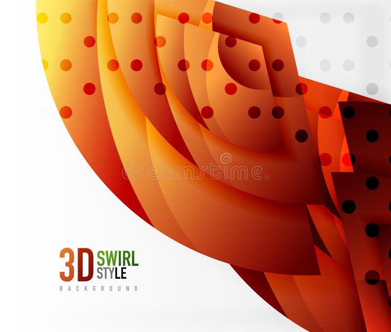 Swirl and Wave 3d Effect Objects, Abstract Template Vector Design Stock ...