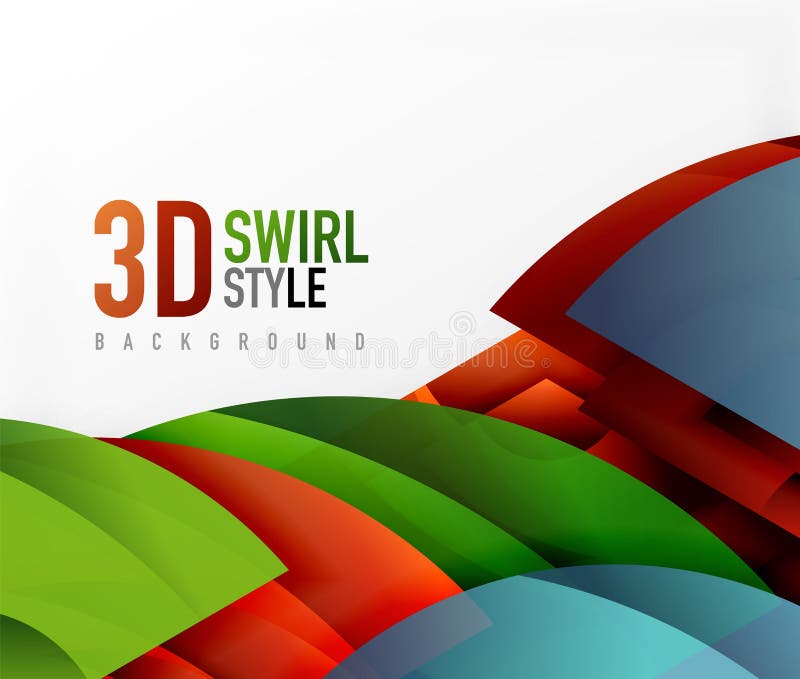 Swirl and Wave 3d Effect Objects, Abstract Template Vector Design Stock ...