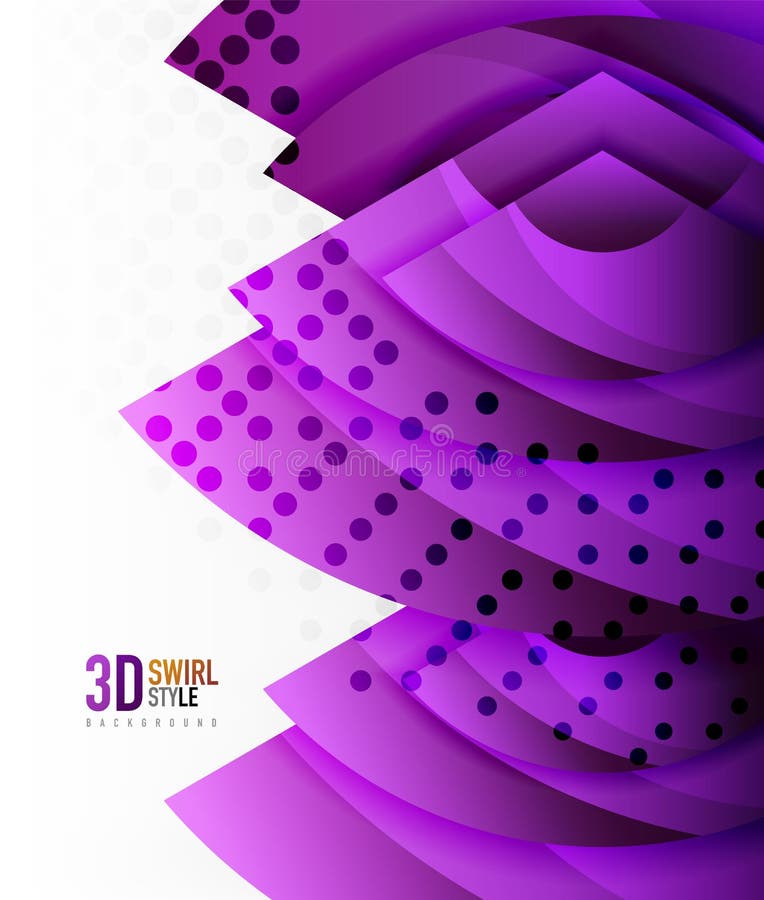 Swirl and Wave 3d Effect Objects, Abstract Template Vector Design Stock ...