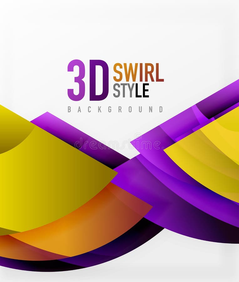 Swirl and Wave 3d Effect Objects, Abstract Template Vector Design Stock ...