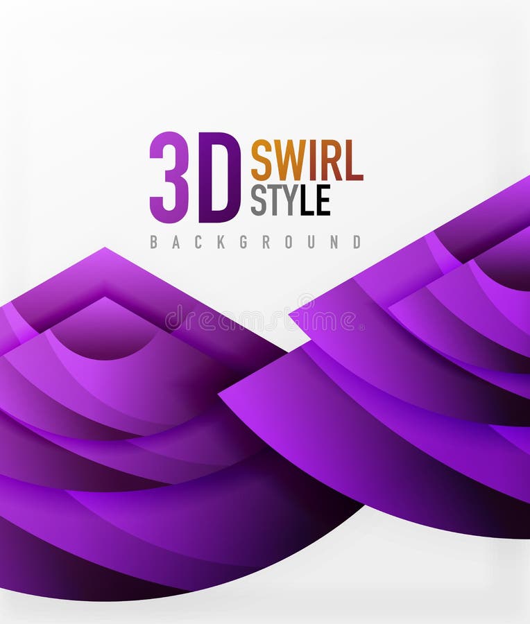 Swirl and Wave 3d Effect Objects, Abstract Template Vector Design Stock ...