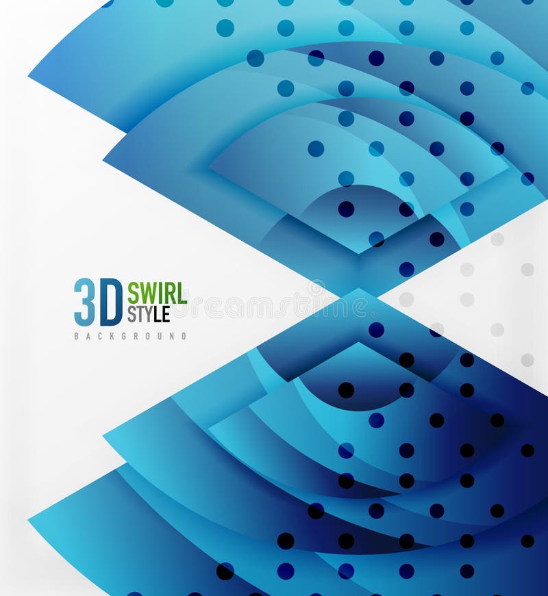 Swirl and Wave 3d Effect Objects, Abstract Template Vector Design Stock ...